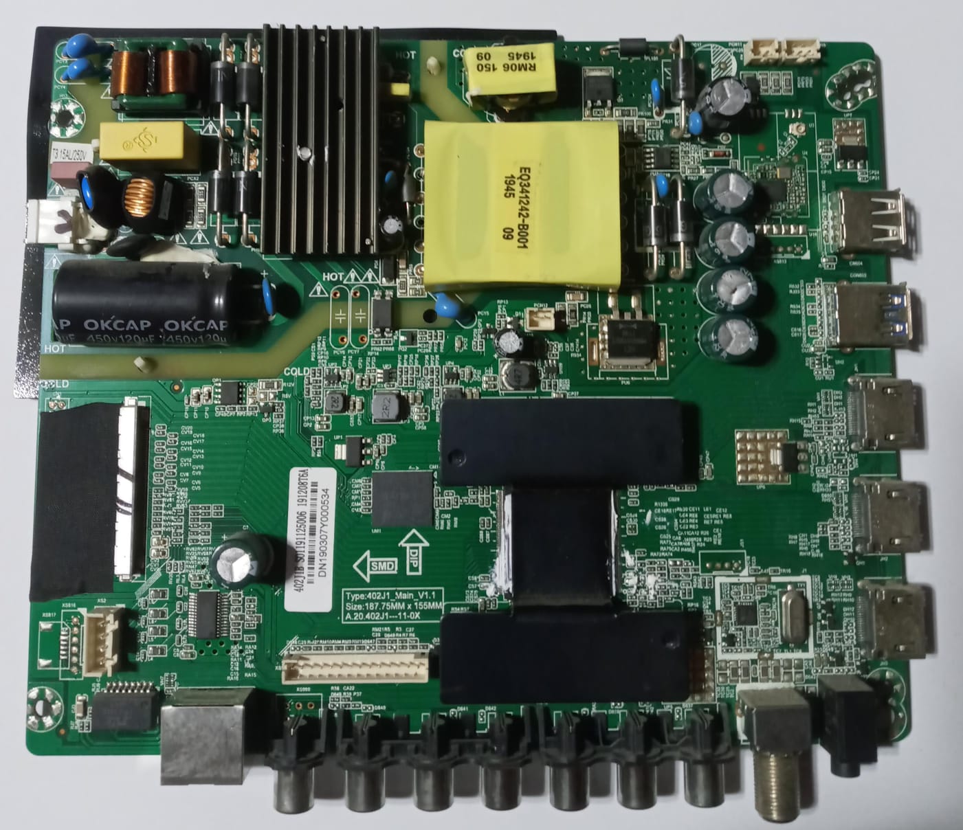43KVSMU DIMENSIONS A.20.402J1-11-0X MAIN POWER BOARD 402J1 - ELECTRONICA BENEDICTO